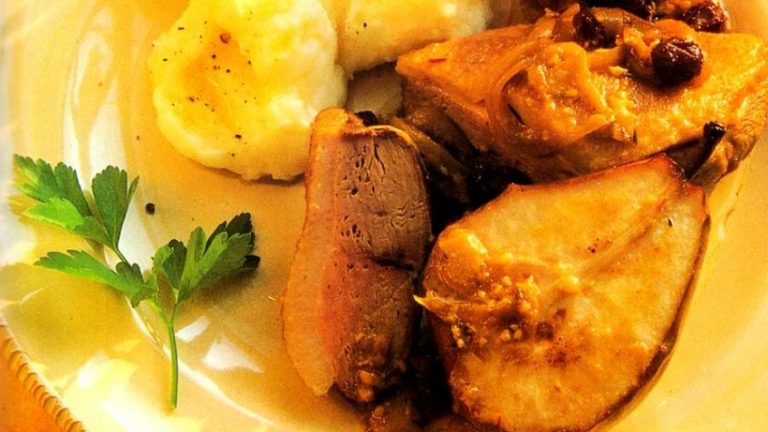 Spiced Duck with Pears | Mediterranean Foods - RecipeMatic